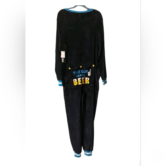 Jammers | Other | This Guy Needs A Beer Fleece Onesie Union Suit | Poshmark